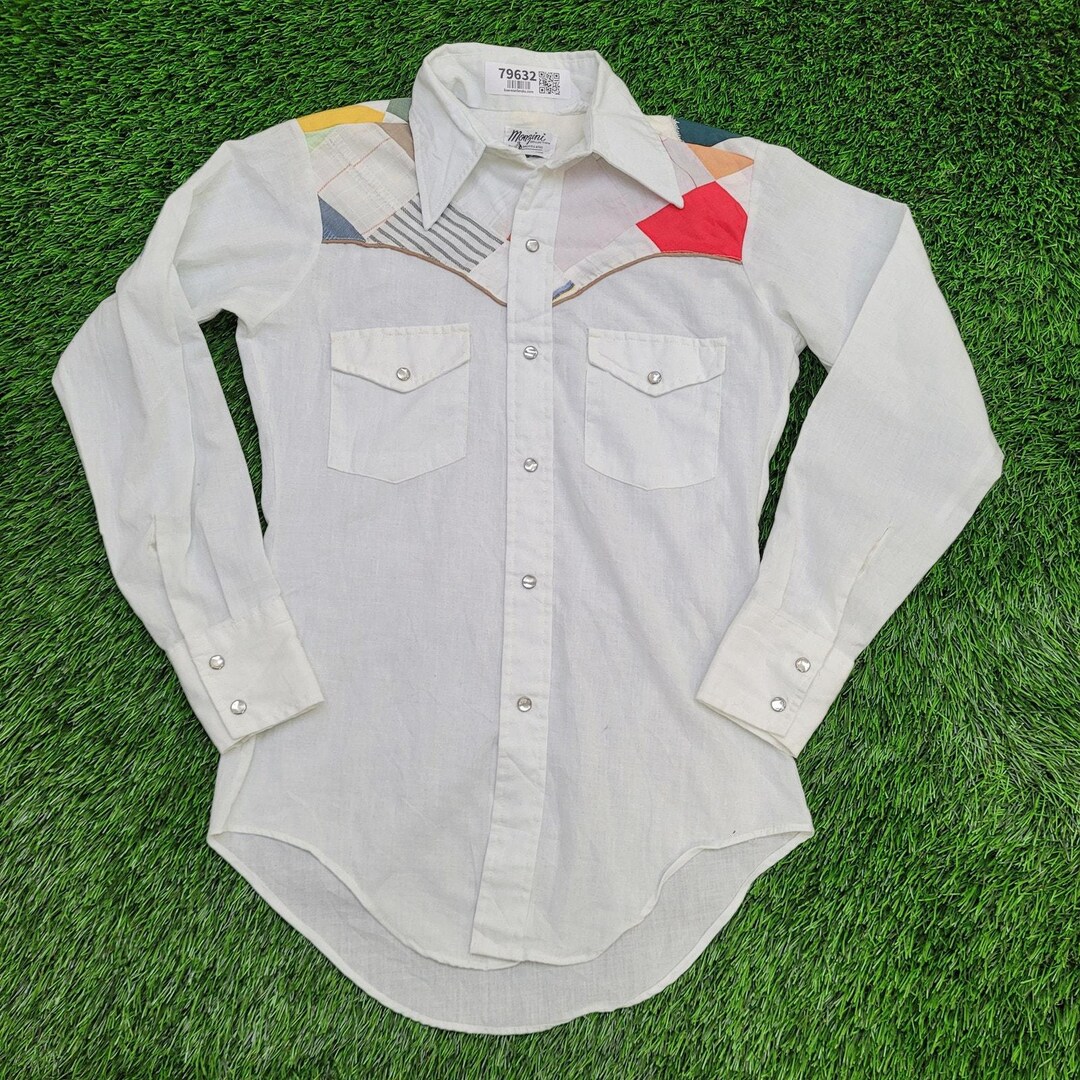 Vintage 70s Disco Hippie Button Shirt XS/S 14.5 17x30 Western - Etsy