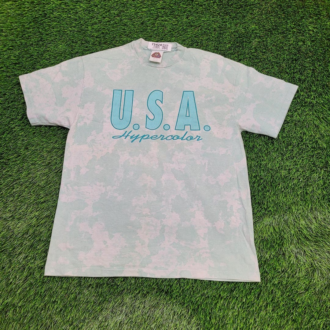 Vintage 80s Hypercolor Shirt Large 21x28 Green White - Etsy