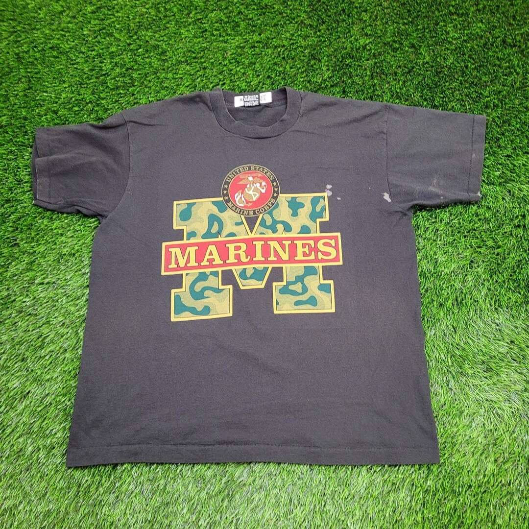 Vintage 80s United-states Marine Corps Shirt XL 23x27 Black - Etsy