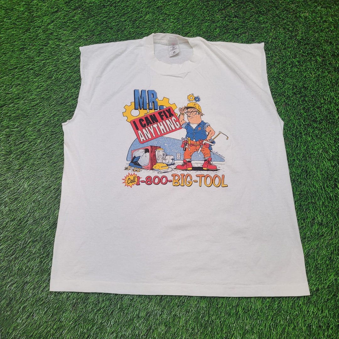 Vintage 90s "mr. I Can Fix Anything" Funny Cut-off T-shirt Large Biker ...
