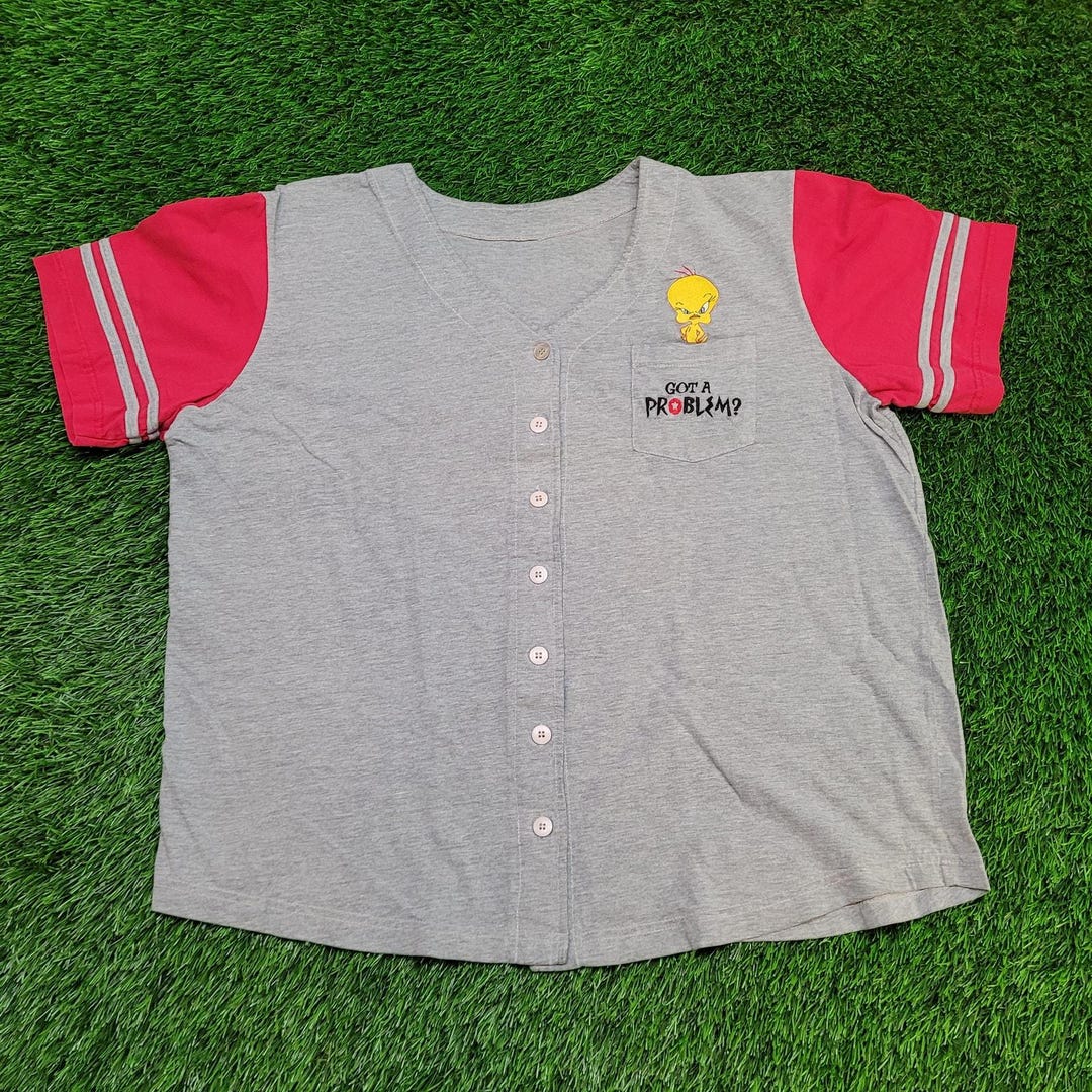 VTG Y2K Tweety Bird "got a Problem?" Jersey Style Shirt Womens Plus 2X ...