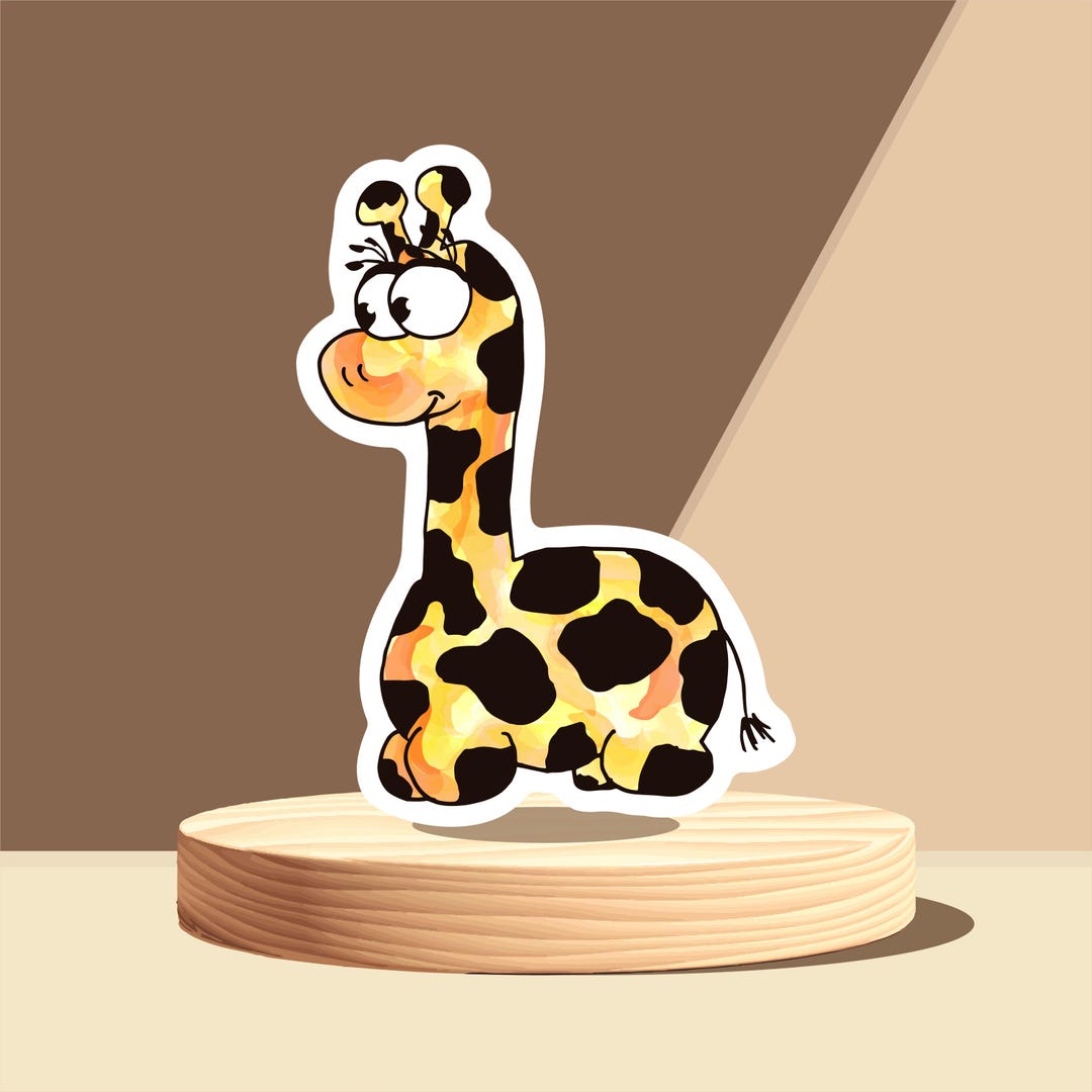 Cute Cartoon Giraffe Sticker Decal Comic African Exotic Zoo Animal ...