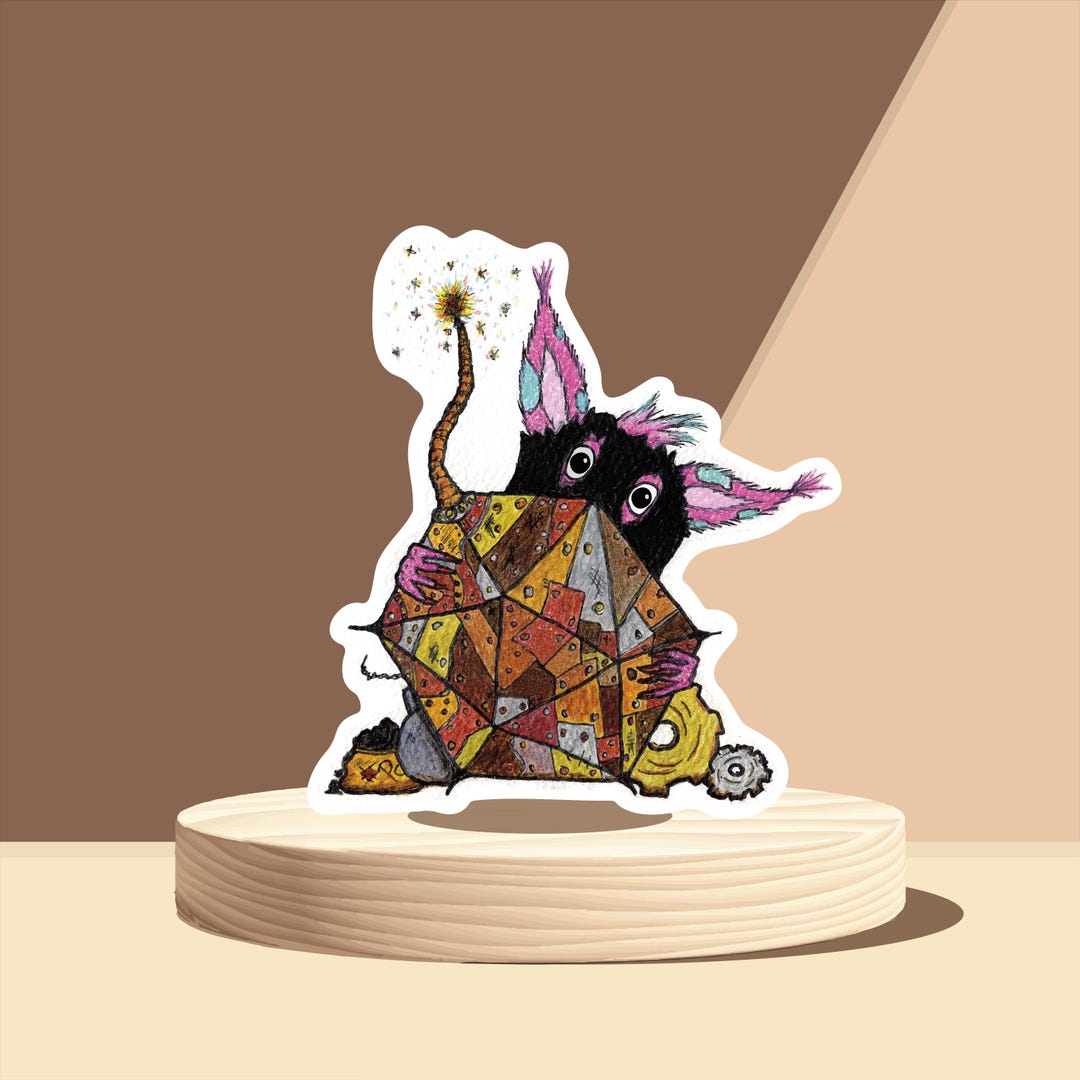 Pen and Paper D20 Dice Goblin Bomb Sticker Dnd Saboteur Gears Tinker ...