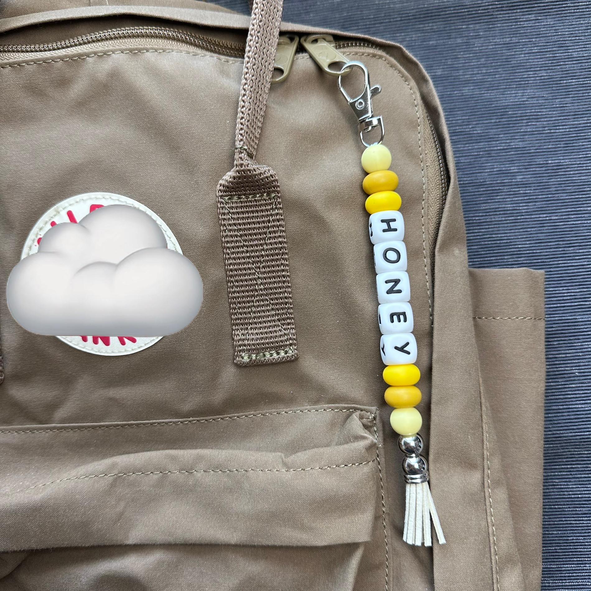 Personalized Beaded Silicone Bag Charm: Custom Name Keychain, Backpack ...