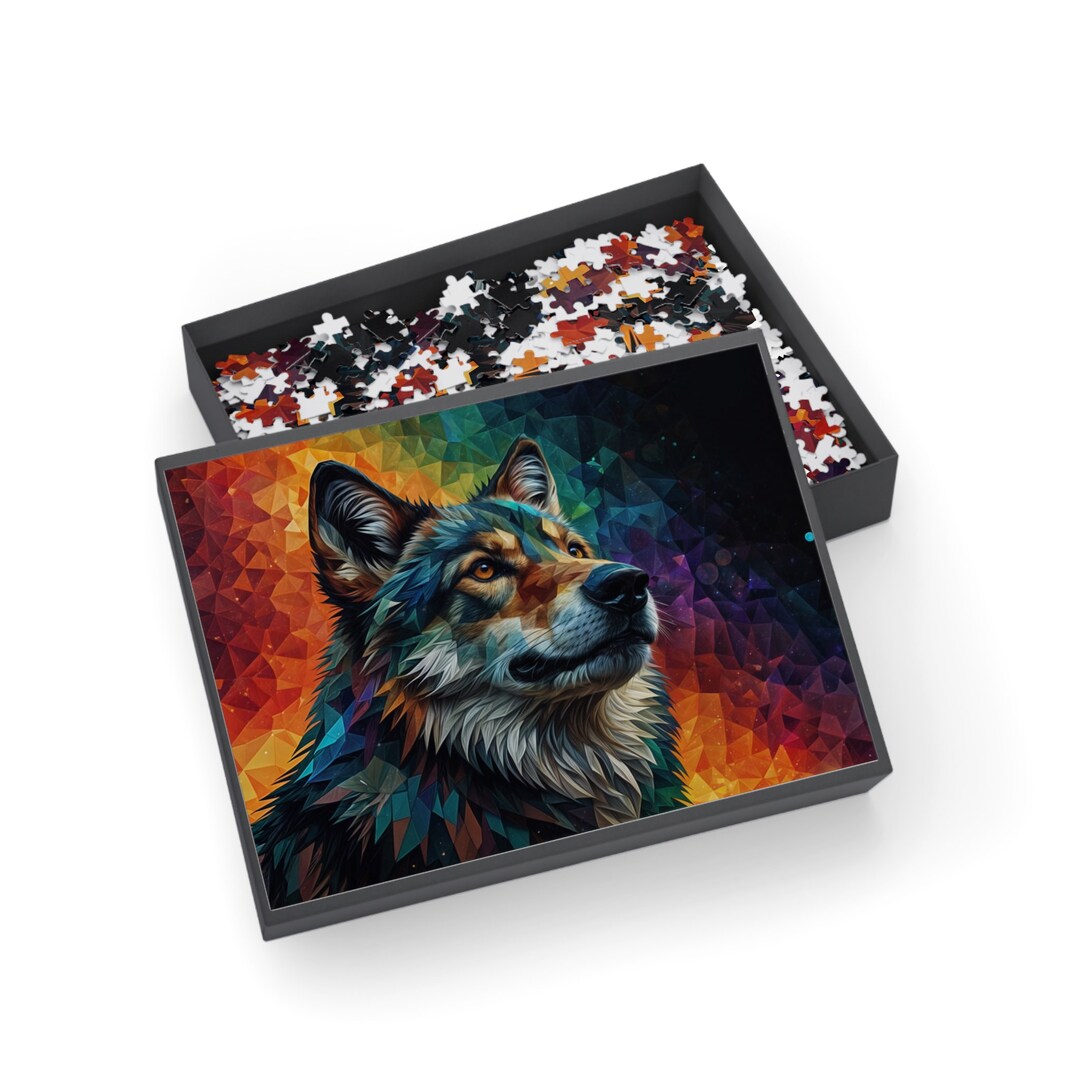 Coloful Wolf Puzzle 500, 1000-piece - Etsy