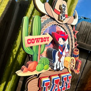 Cowboy Cake Topper Howdy Party First Rodeo Birthday Boy Western Theme ...