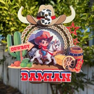 Cowboy Cake Topper Howdy Party First Rodeo Birthday Boy Western Theme ...