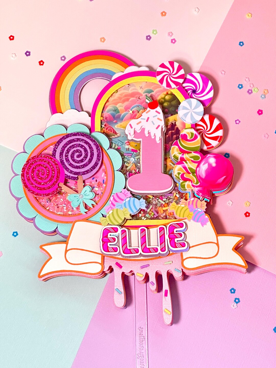 Candyland Cake Topper Sweet One Theme Two Sweet Birthday Summer Candy ...