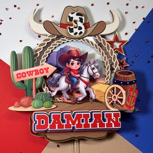 Cowboy Cake Topper Howdy Party First Rodeo Birthday Boy Western Theme ...
