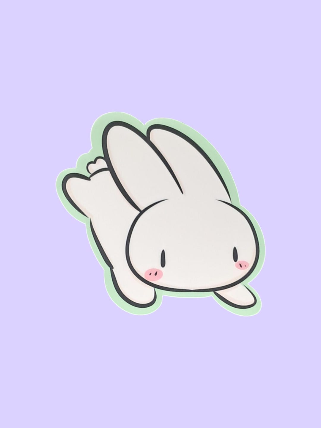 Adorable White Jumping Bunny Sticker - Water-resistant Vinyl by BNTY - Etsy