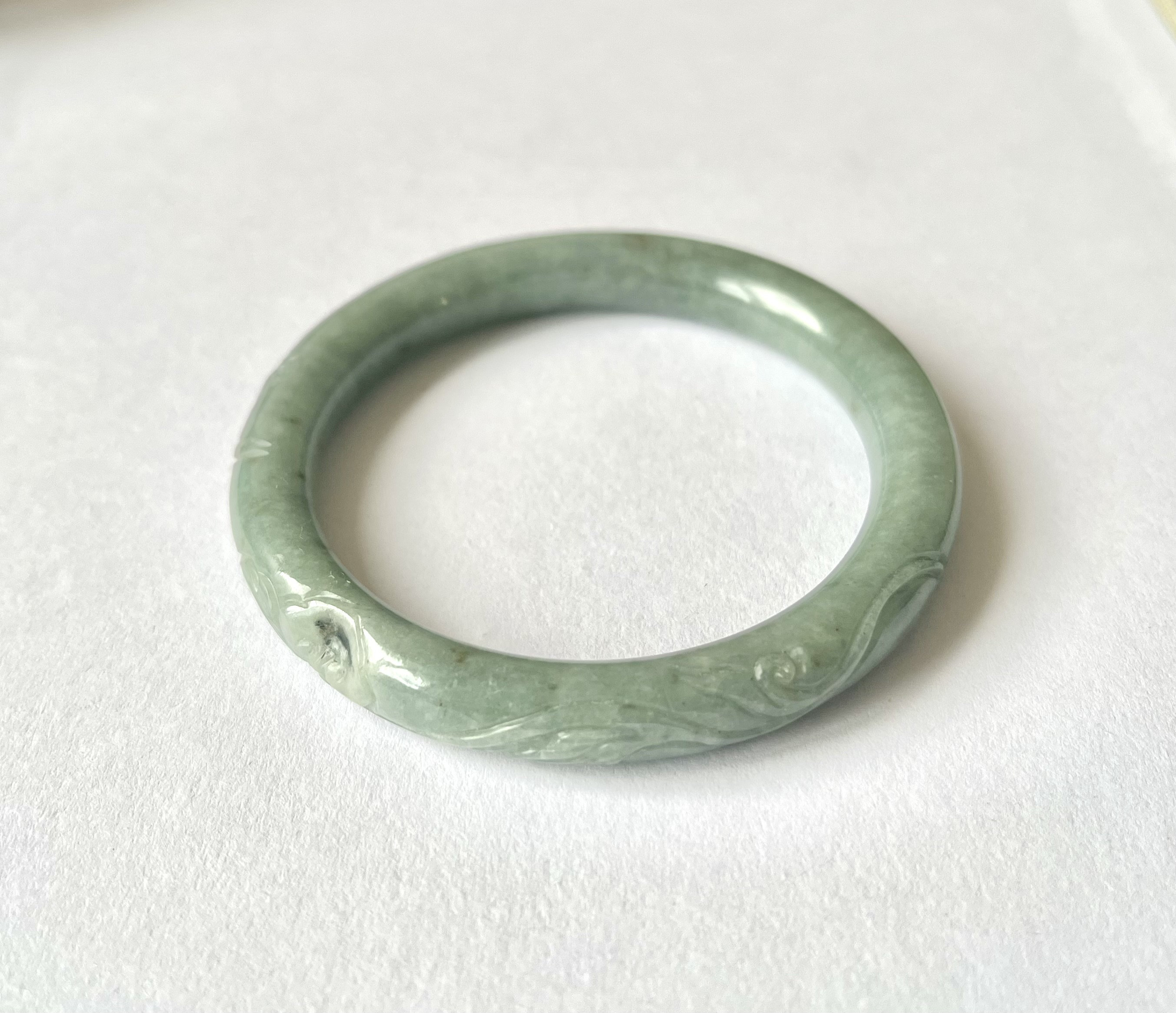 Mings Honolulu Green Jade Bangle - Etsy