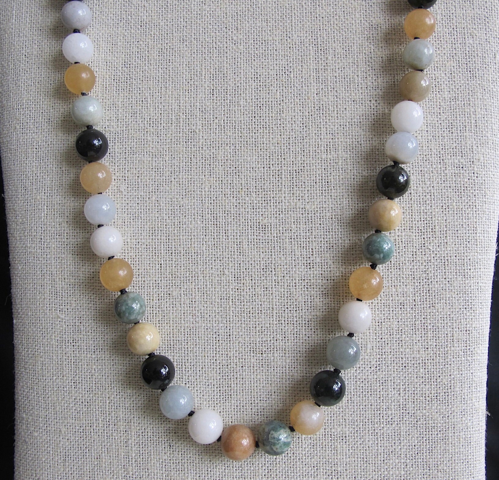 Mings Honolulu 20 Multi Colored Jade Bead Necklace 14k Gold Clasp - Etsy