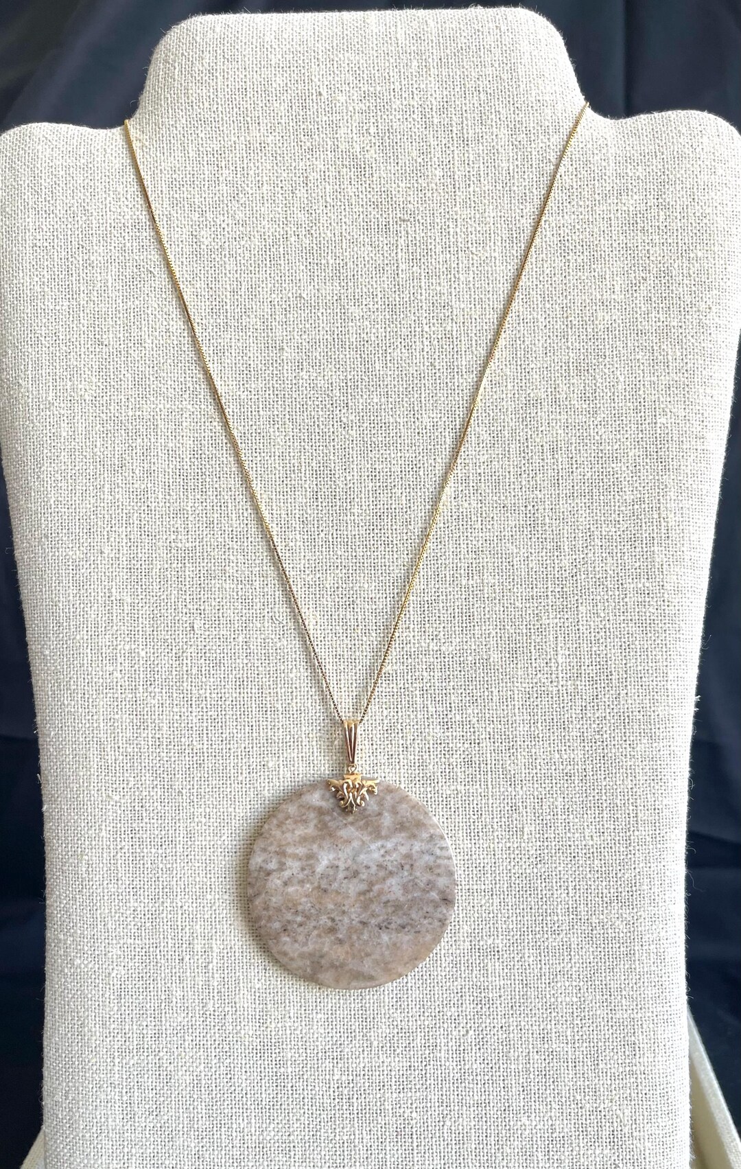 Ming’s Brown Jade Disc Pendant - Etsy