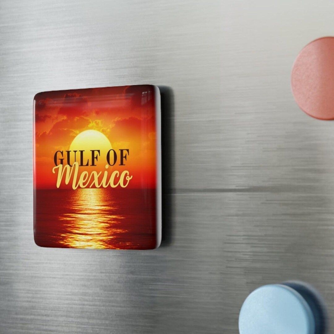 Gulf of Mexico Sunset Square Porcelain Magnet - Etsy