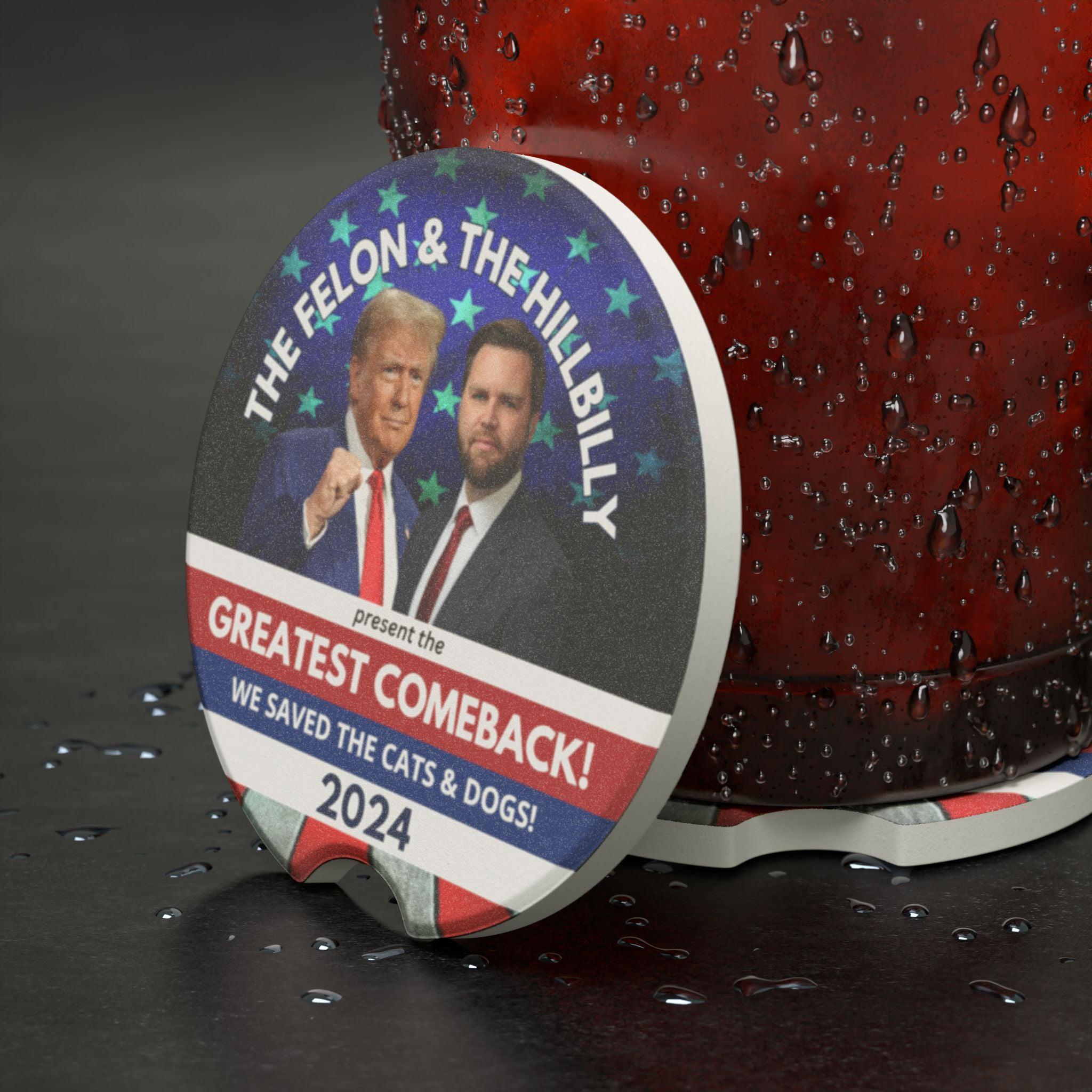 Felon & Hillbilly Comeback Soapstone Car Coaster - Etsy