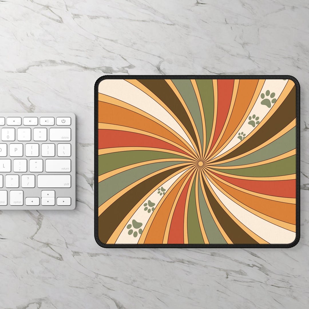 Swirly Retro Paw Design Gaming Mouse Pad - Etsy
