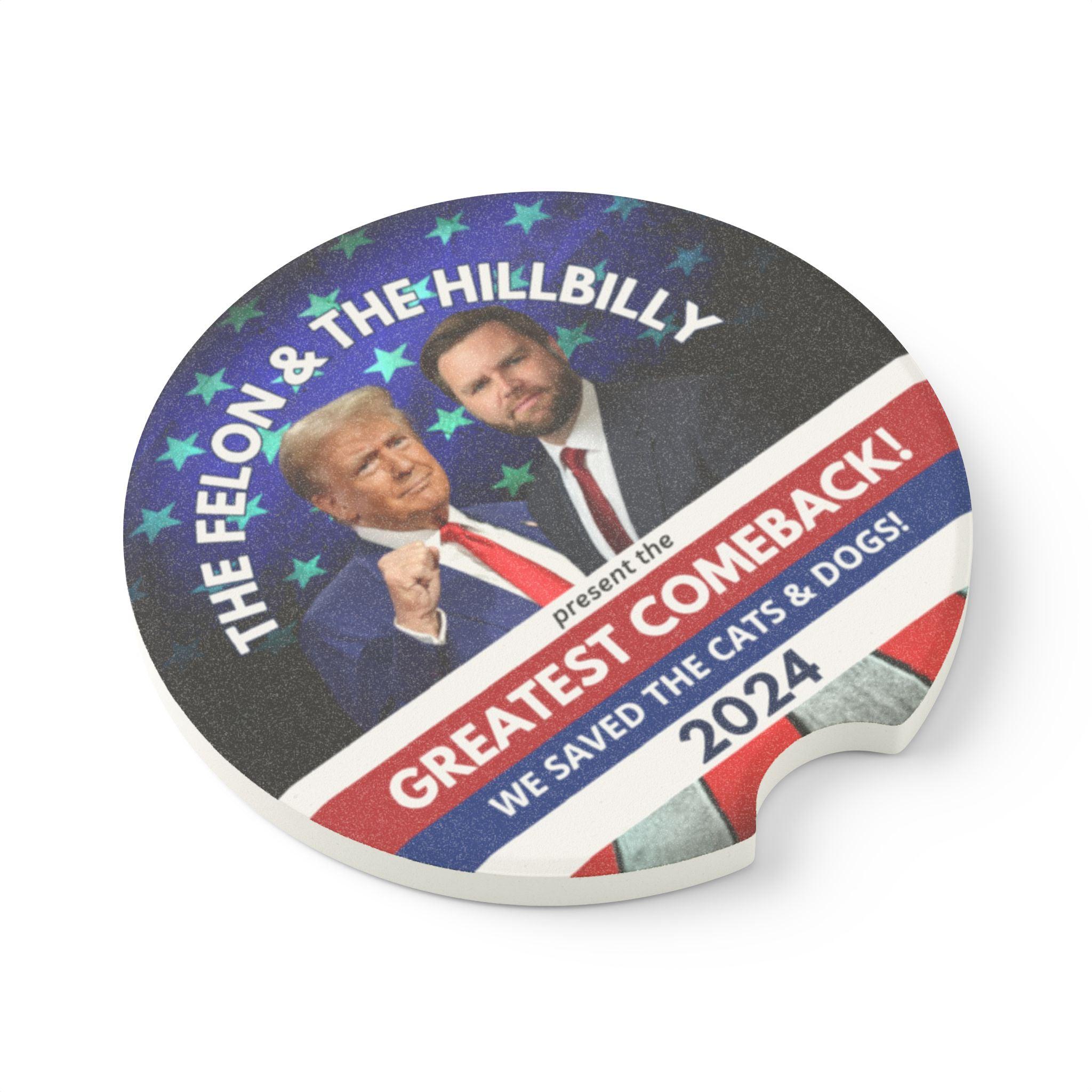 Felon & Hillbilly Comeback Soapstone Car Coaster - Etsy