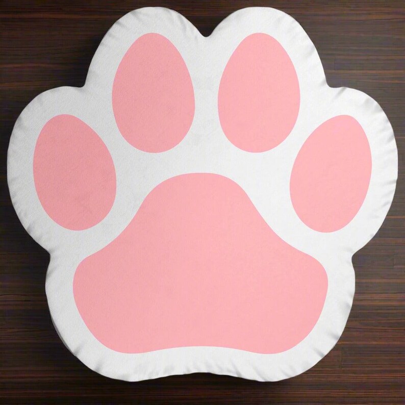 Pink Kitty Paw Shaped Pillow - Etsy