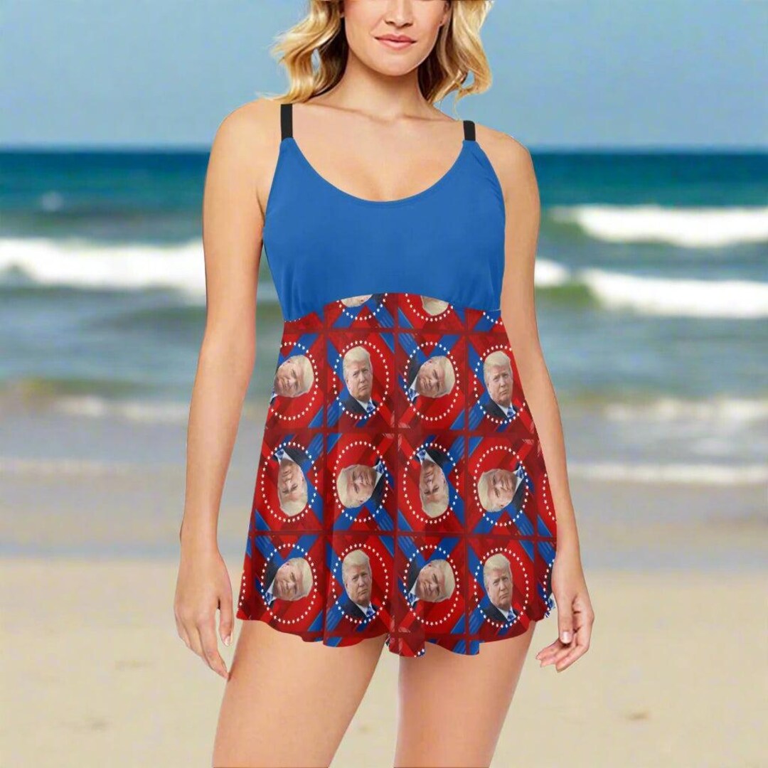 Trump Supporter Chest Pleat Swim Dress (S31) - Etsy