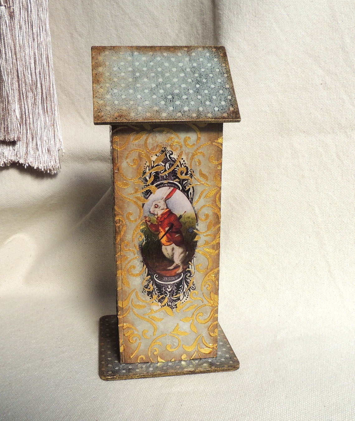Tea Box. House Box. Shabby Chic Box. House With Dots. Alice in - Etsy