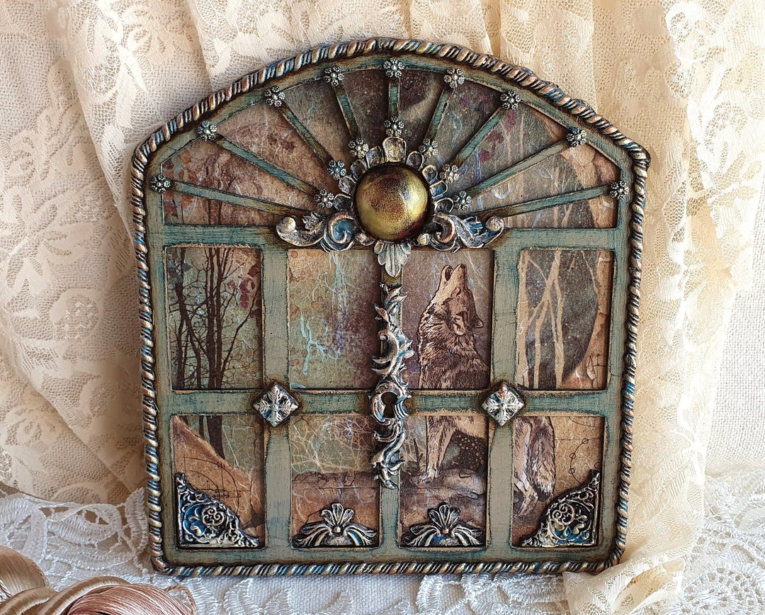 Decorated Shabby Chic Window Plaque Vintage Wall Decoration Wall ...