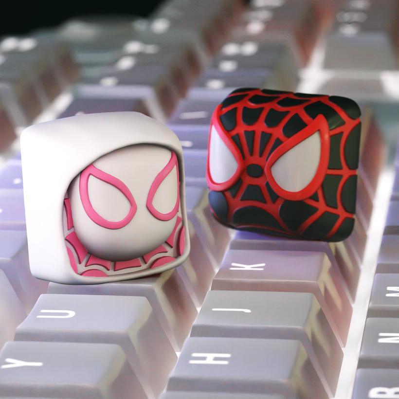 Spider-verse Inspired Keycaps Set for Gamers - Miles Morales and Gwen ...