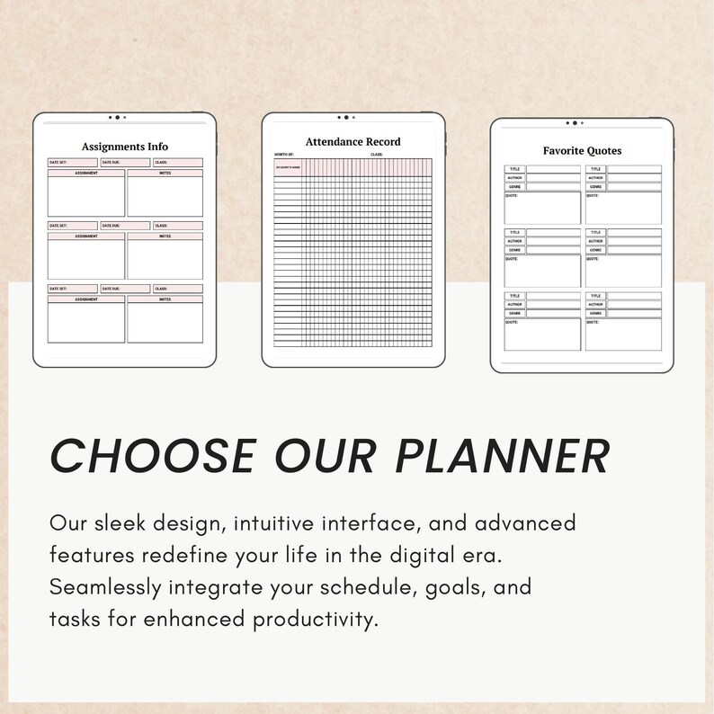 Student Planner Assignment Tracker Project Academic Planner Digital ...