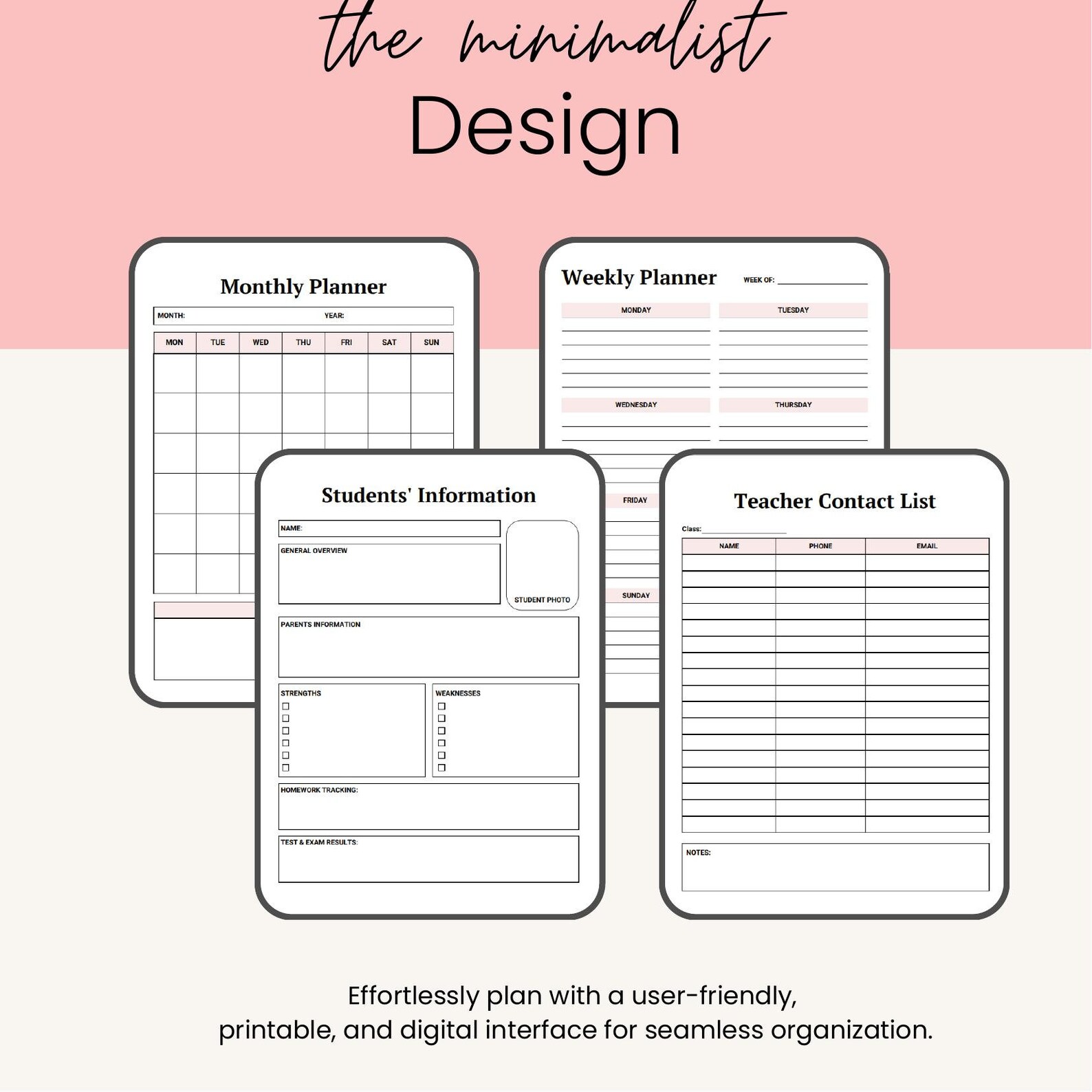 Student Planner Assignment Tracker Project Academic Planner Digital ...