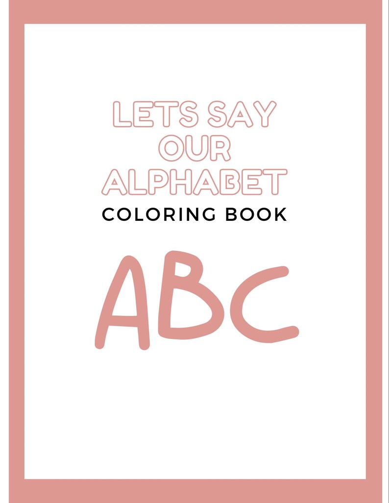 Kids Alphabet Coloring Book - Etsy
