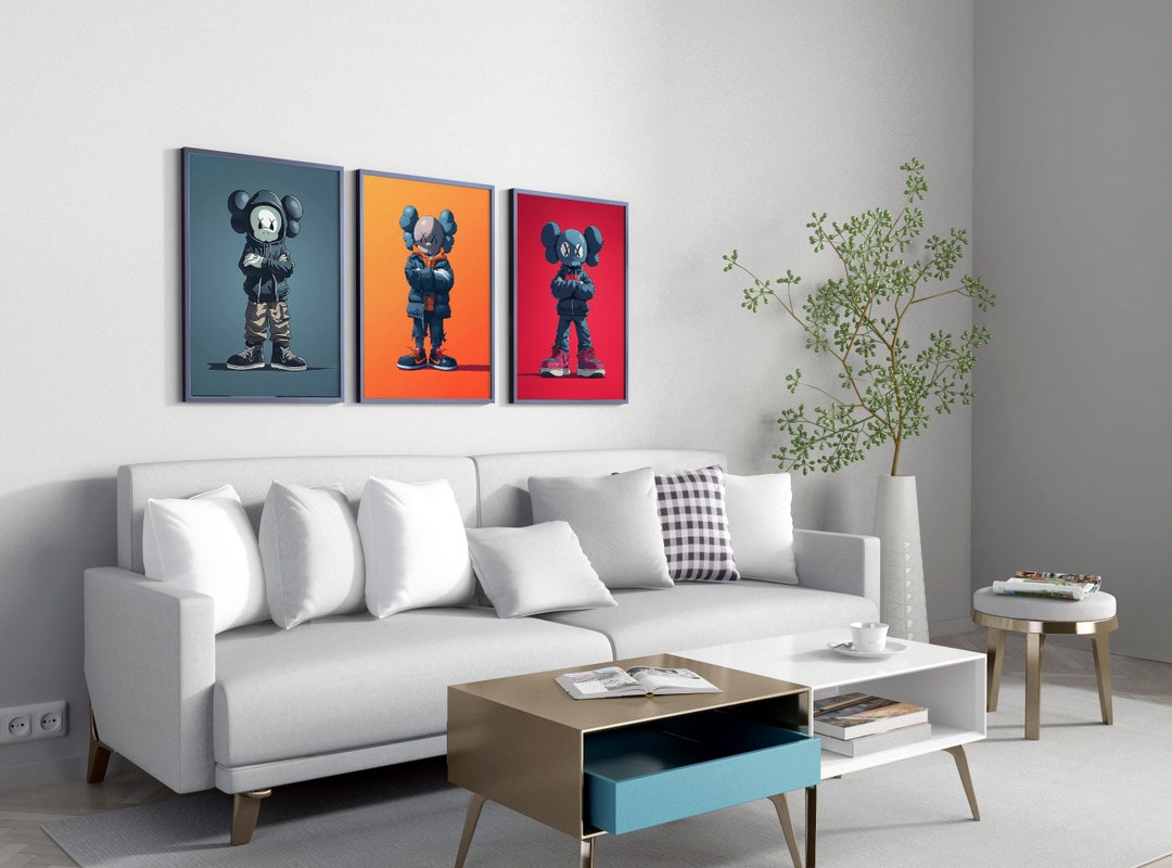 Kaws Collage Poster DIGITAL DOWNLOAD for Set of 3, Kaws Poster ...