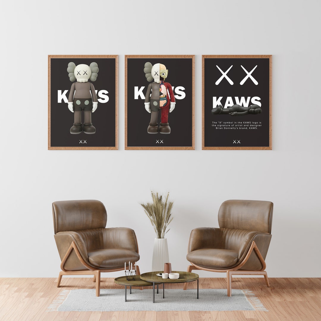 Kaws Poster Set of 3, Kaws Figure Poster, Kaws Wall Art, Hypebeast ...