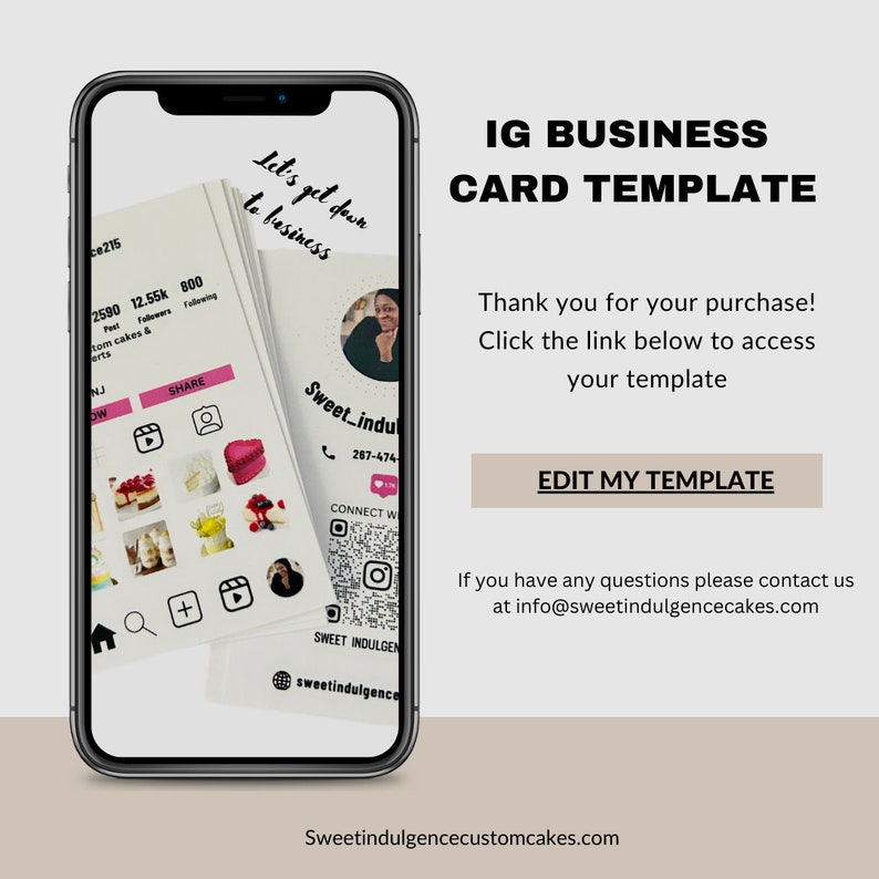 Editable Instagram Handle Business Card Template Professional & Modern ...