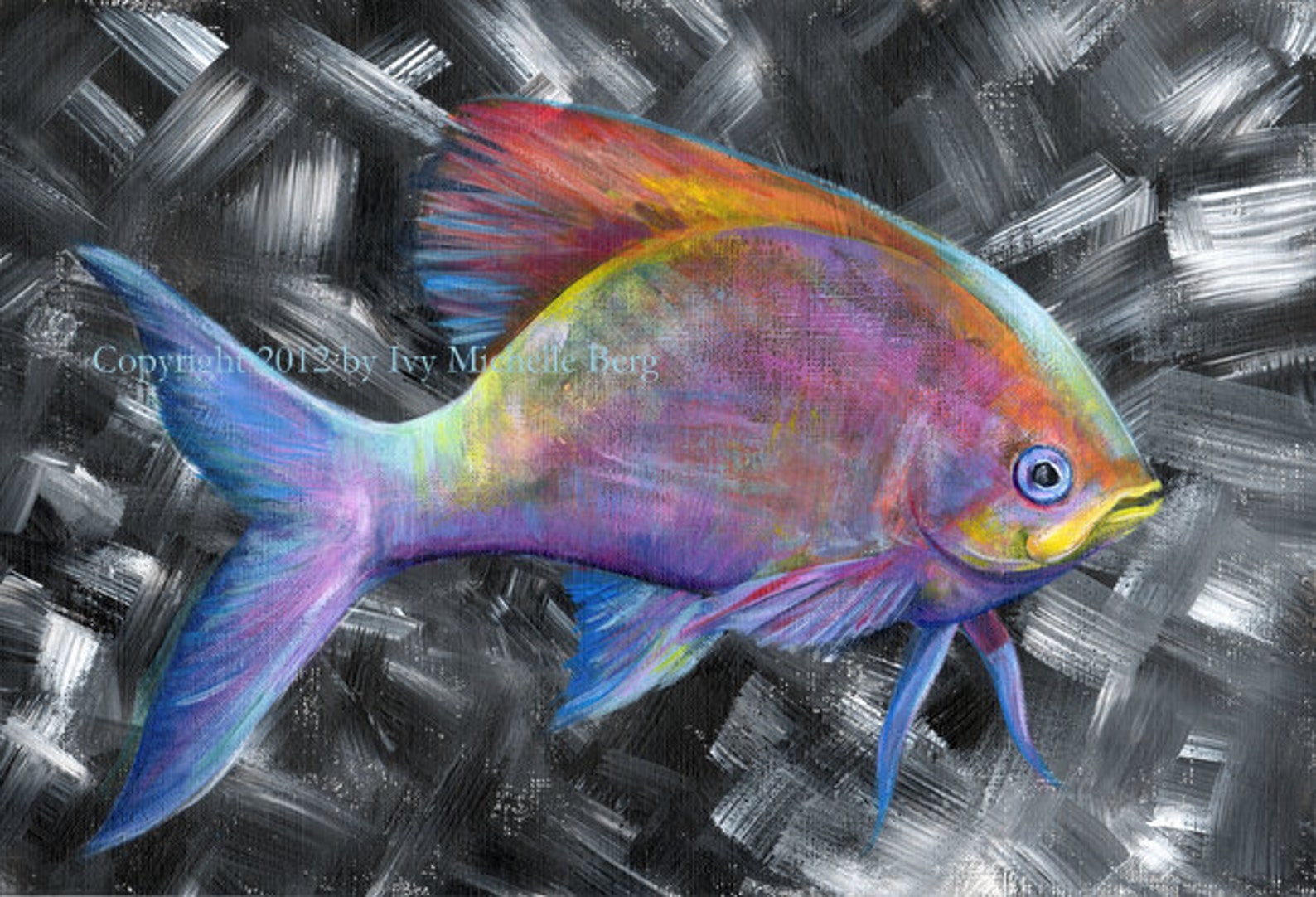 Rainbow Fish 2, Art Print of Acrylic Painting - Etsy