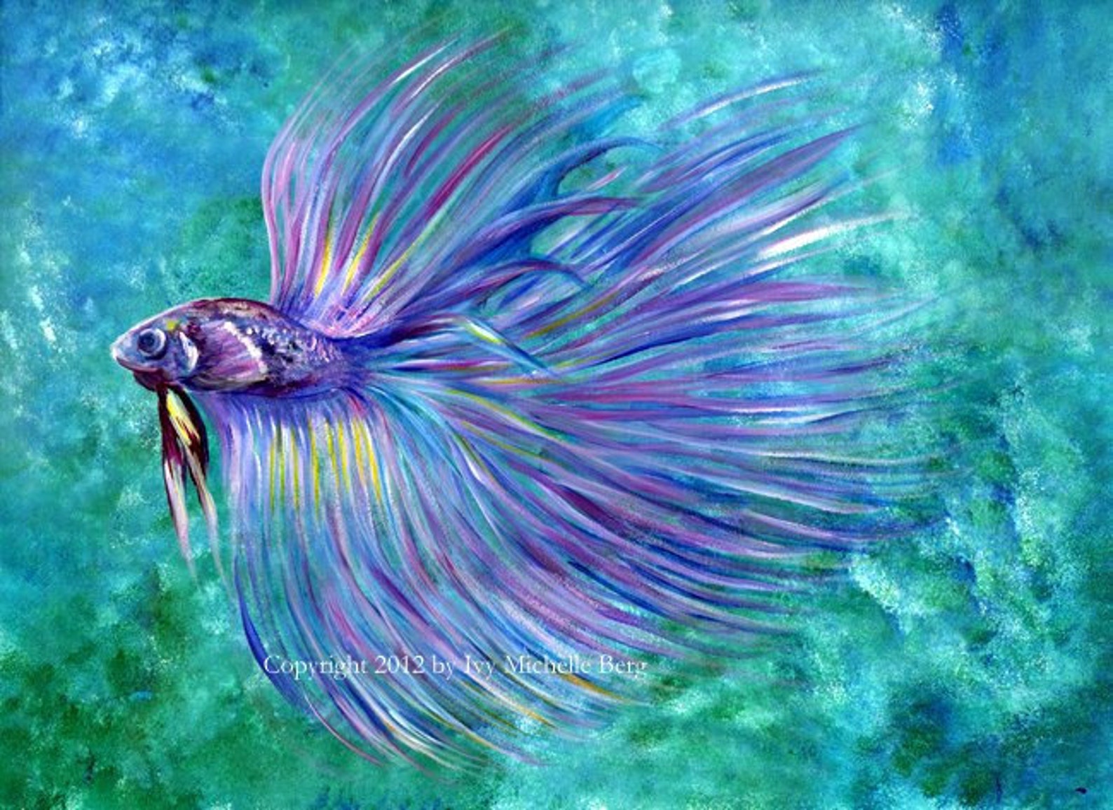 Violet Betta Fish, Art Print of Acrylic Painting - Etsy