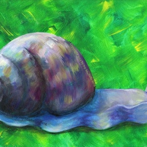 Mottled Snail, Art Print of Acrylic Painting - Etsy