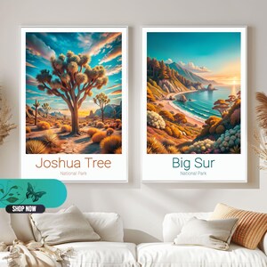 Big Sur Sunset Travel Poster - California Coast Landscape Print ...
