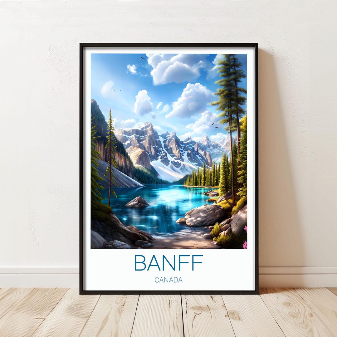 Banff National Park Travel Poster Print - Stunning Canadian Rockies ...