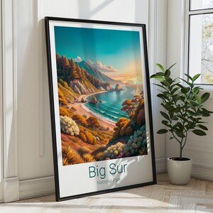 Big Sur Sunset Travel Poster - California Coast Landscape Print ...