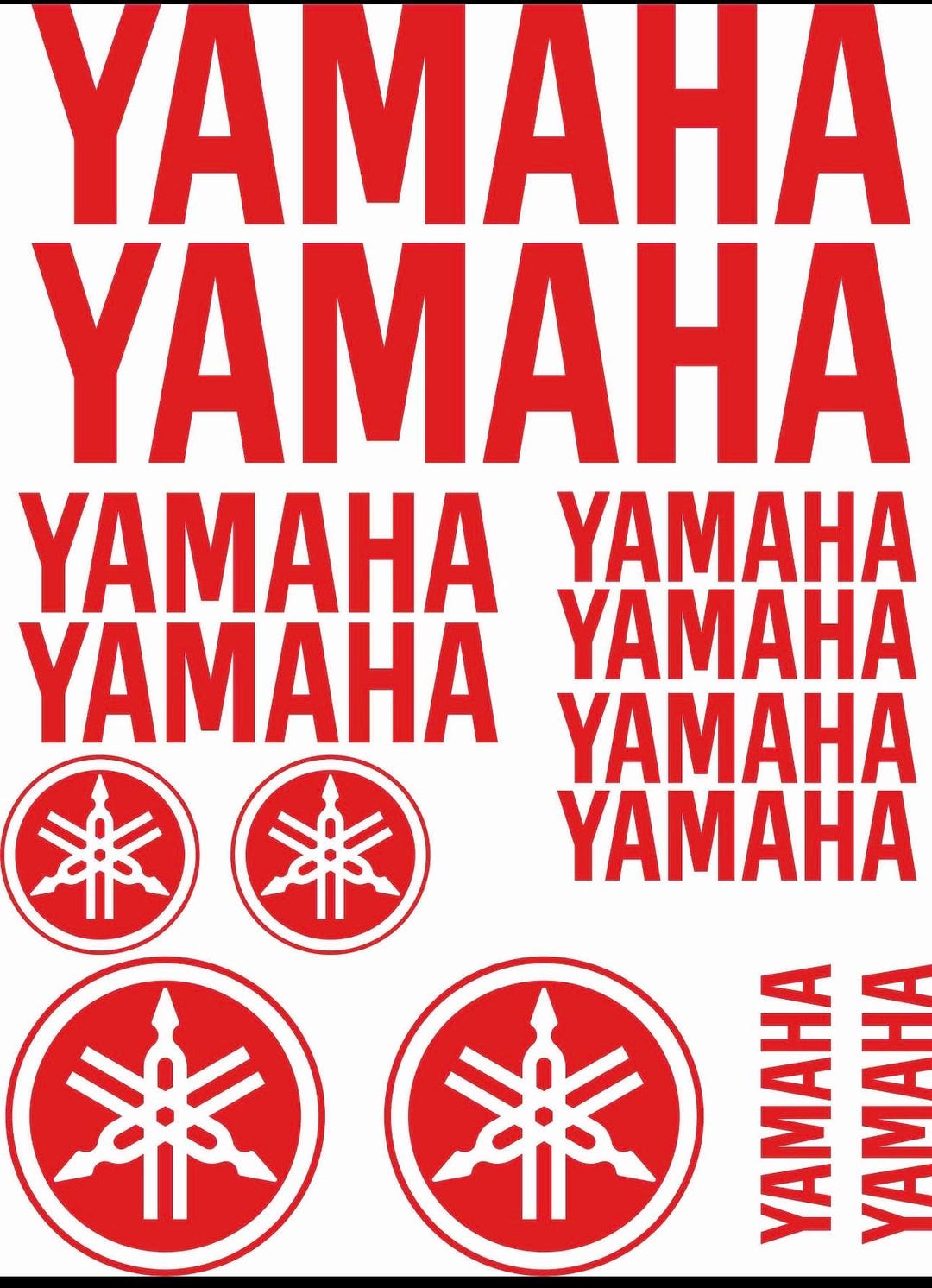 Yamaha Logo Racing Decal Set Free Shipping to US Multiple Colors ...