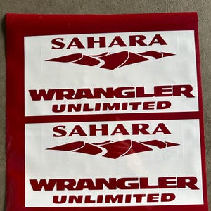Jeep Wrangler Sahara Unlimited Decal Emblem Set Vinyl Stickers - Etsy