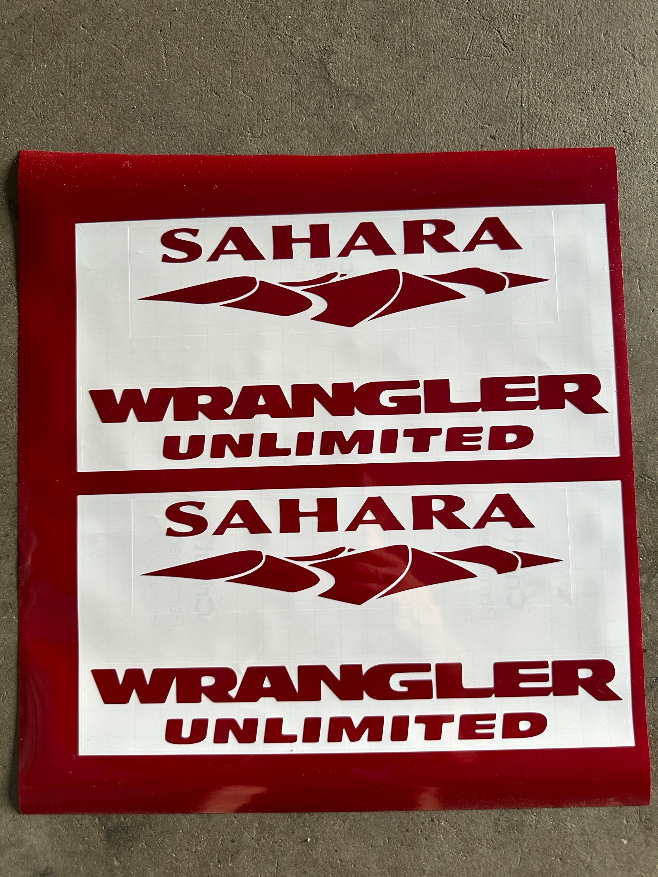 Jeep Wrangler Sahara Unlimited Decal Emblem Set Vinyl Stickers - Etsy