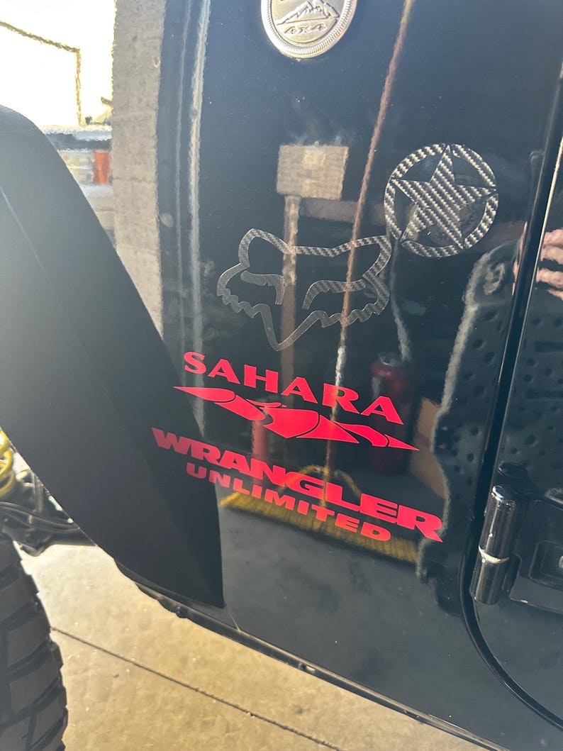 Jeep Wrangler Sahara Unlimited Decal Emblem Set Vinyl Stickers - Etsy