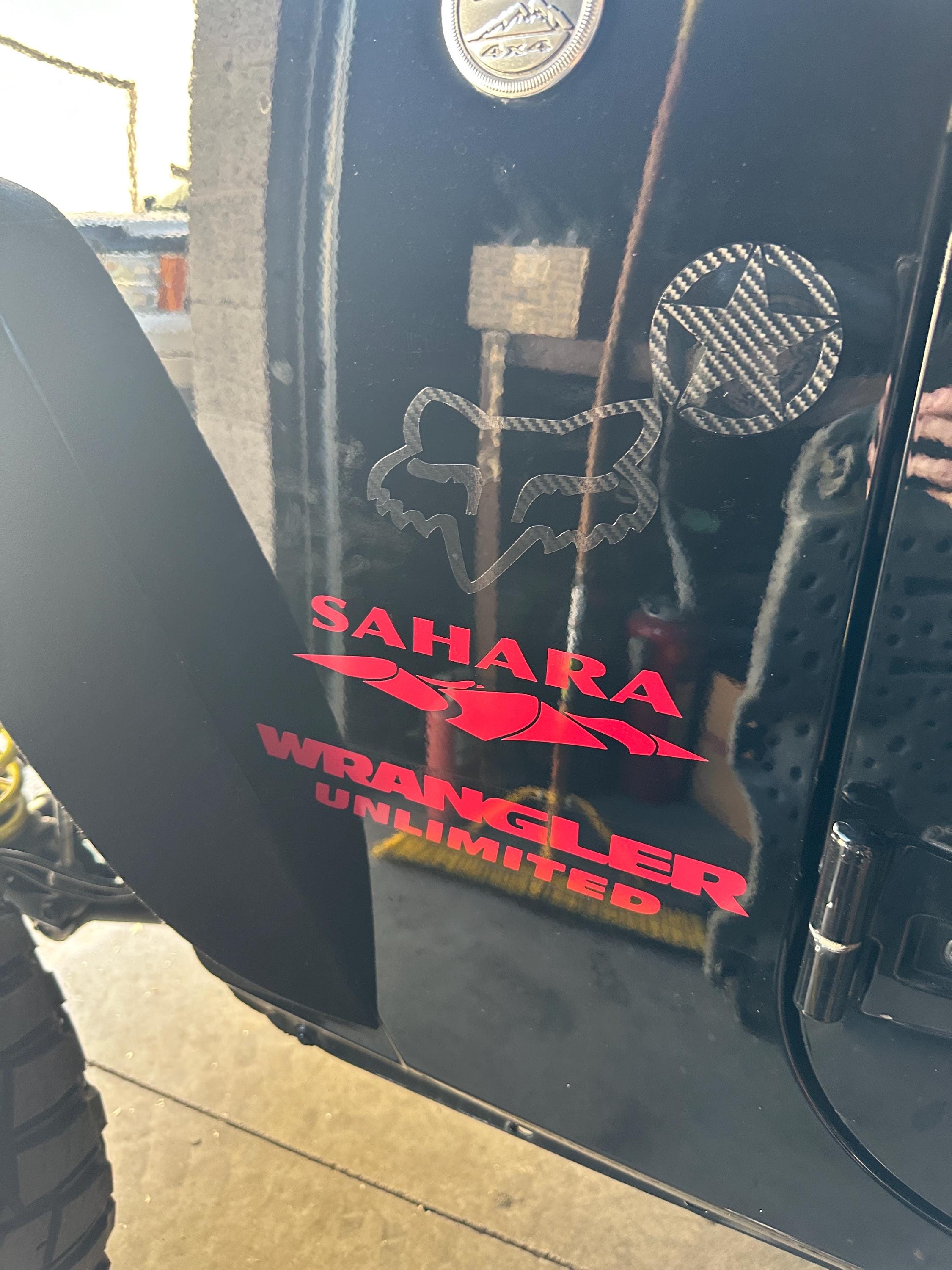 Jeep Wrangler Sahara Unlimited Decal Emblem Set Vinyl Stickers - Etsy