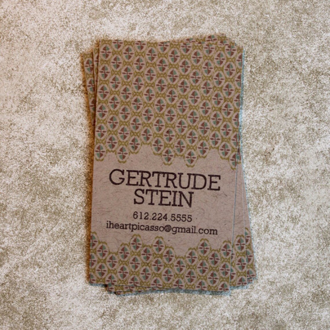 Patterned Calling Cards on Kraft-vertical - Etsy