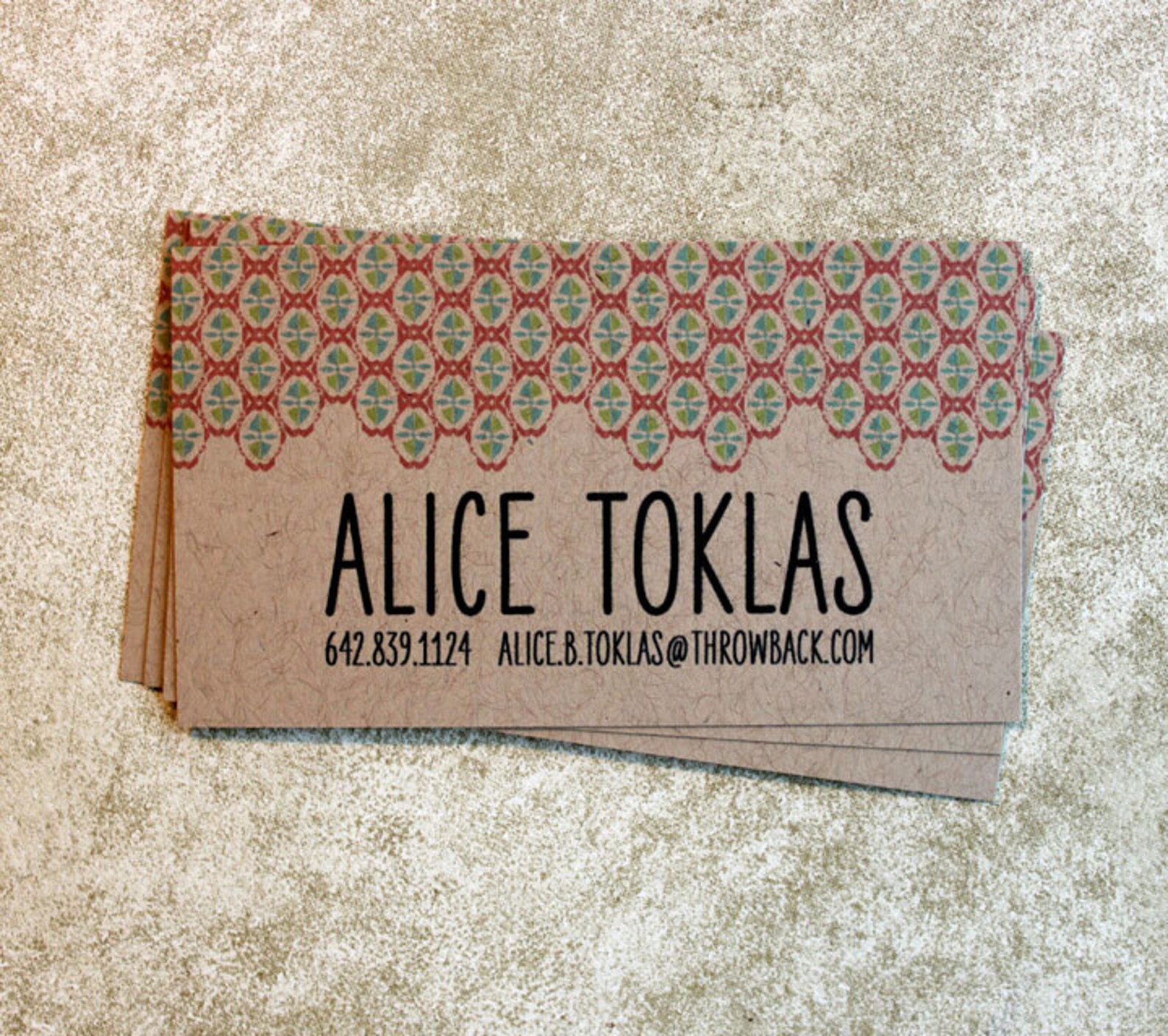 Patterned Calling Cards on Kraft | Etsy