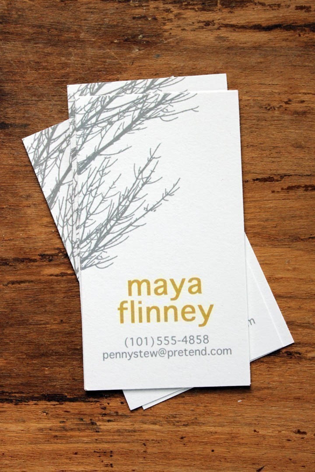 Gray Branches Calling Cards - Etsy