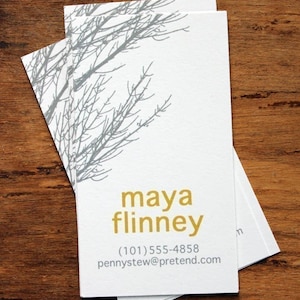 Gray Branches Calling Cards - Etsy