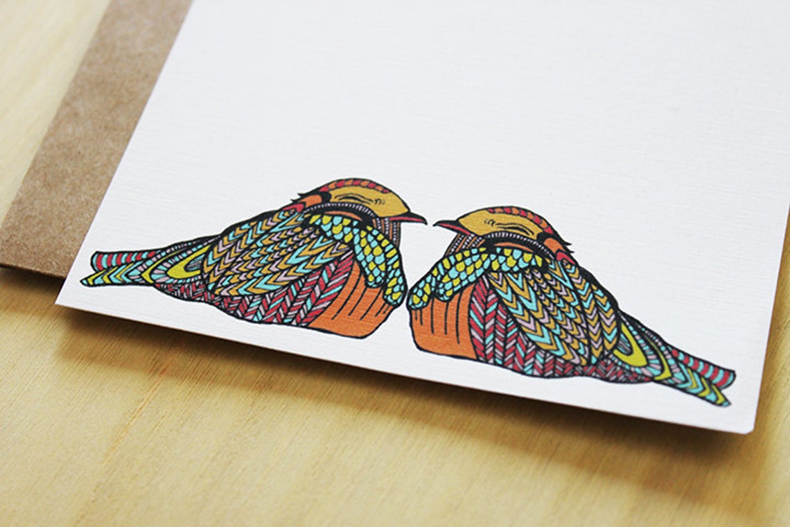 Birds Thank You Flat Notes-set of 10 - Etsy