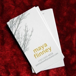 Gray Branches Calling Cards - Etsy
