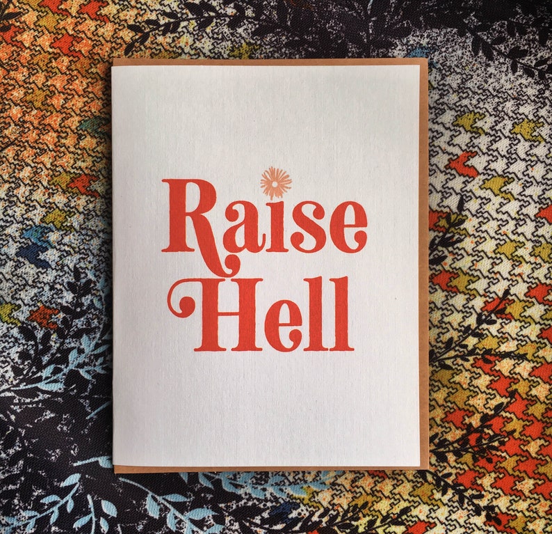 Raise Hell Card | Etsy